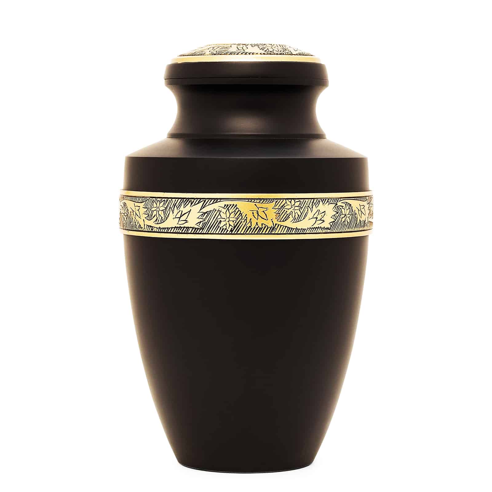 Aluminium Funeral Urn - Matte Black | Urnes Dépôt