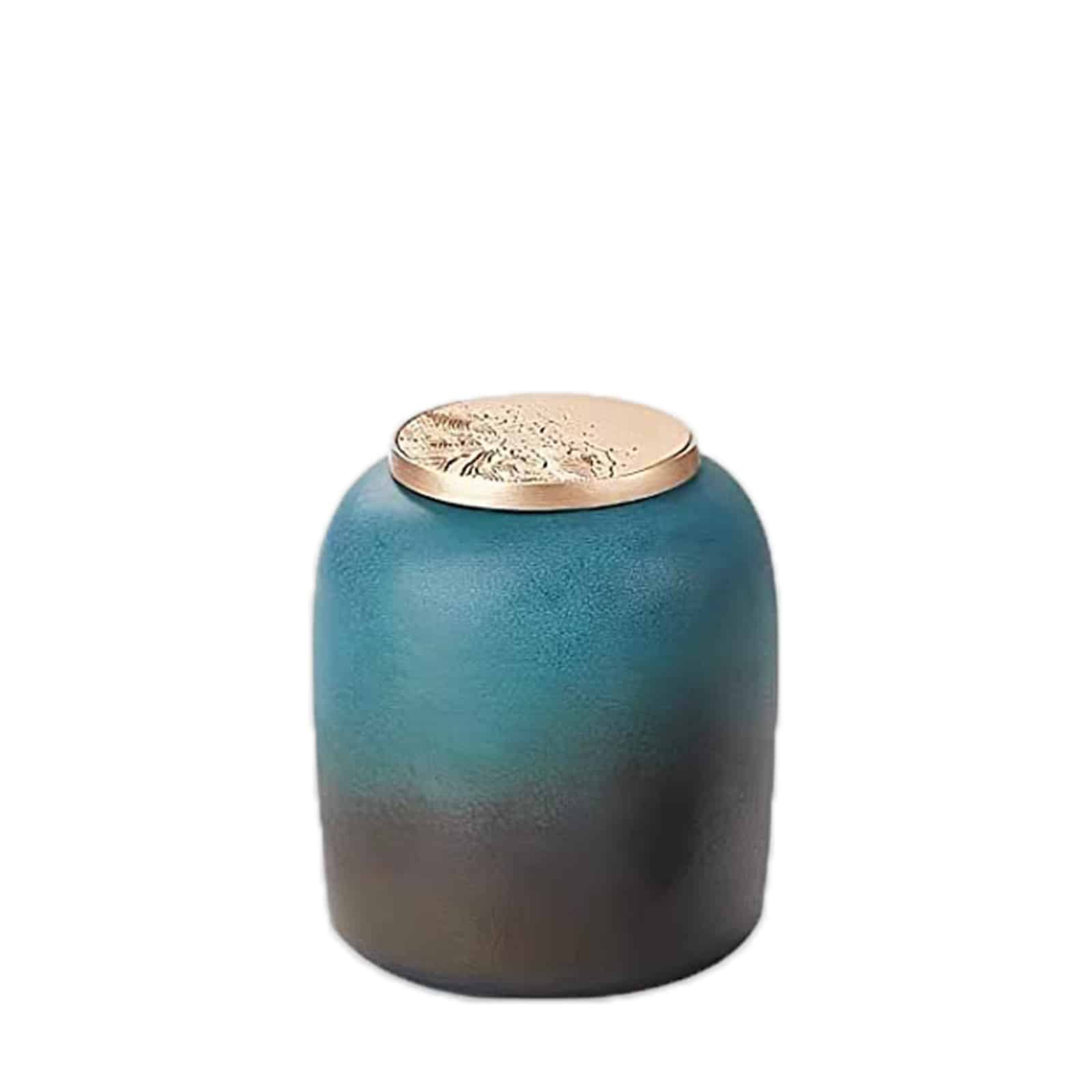 Funerary Reliquary - Turquoise-Black Ceramic | Urnes Dépôt